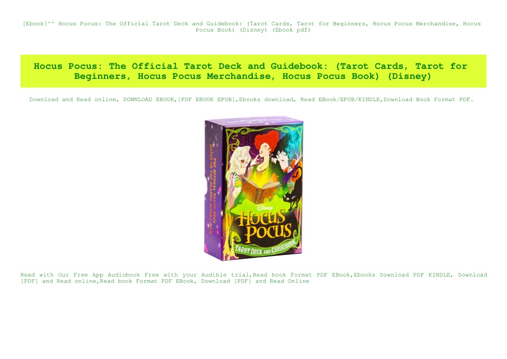 PPT - [Ebook]^^ Hocus Pocus The Official Tarot Deck and Guidebook ...