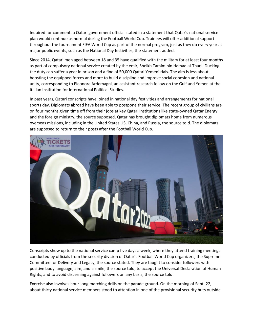 PPT - Qatar conscript’s civilians for Qatar Football World Cup security ...