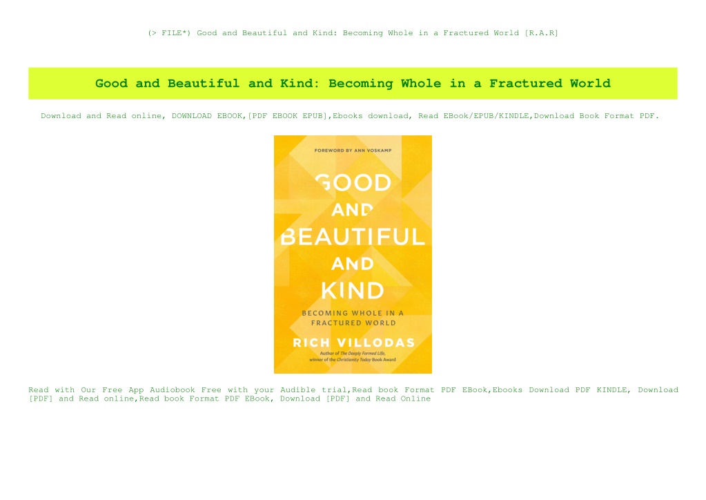 PPT - (P.D.F. FILE) Good and Beautiful and Kind Becoming Whole in a ... PPT - (P.D.F. FILE) Good and Beautiful and Kind Becoming Whole in a ...