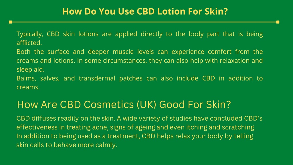 Ppt Cbd Lotion For Skin Benefits Uses And Side Effects Sun State Hemp