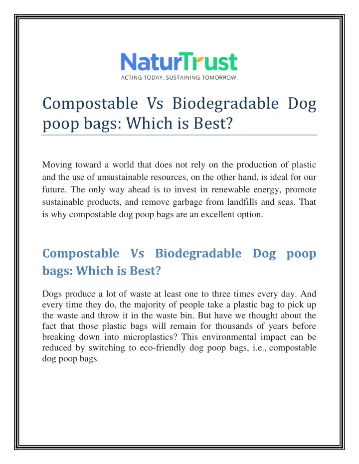 PPT - Compostable Vs Biodegradable Dog poop bags: Which is best ...
