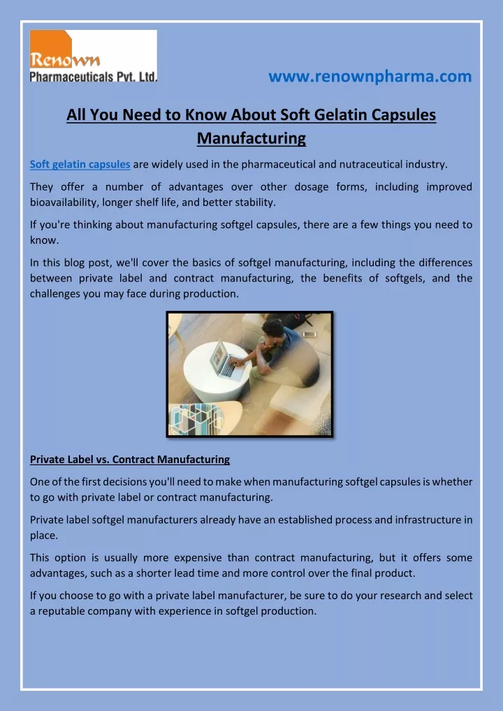 PPT - All You Need to Know About Soft Gelatin Capsules Manufacturing ...