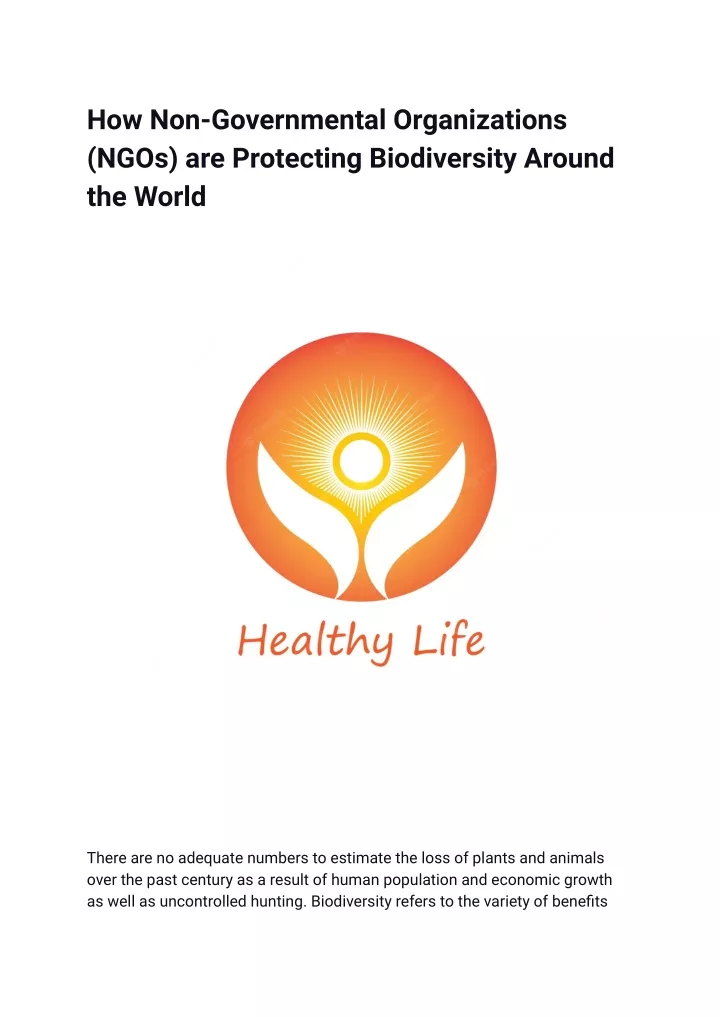 PPT - How Non-Governmental Organizations (NGOs) are Protecting ...