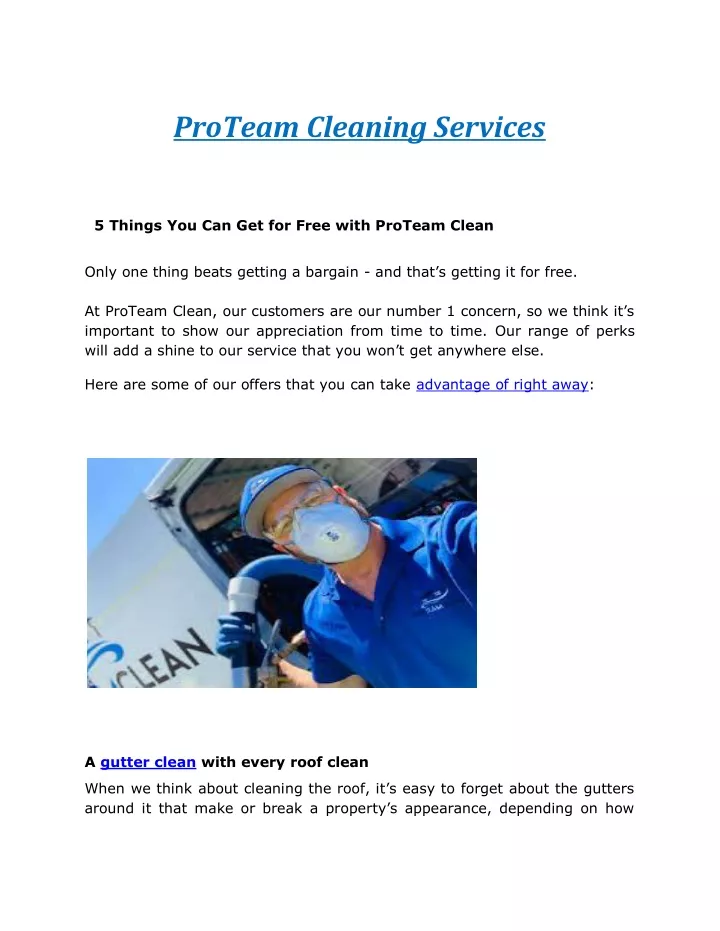 PPT - ProTeam Cleaning Services PowerPoint Presentation, free download - ID:11643168