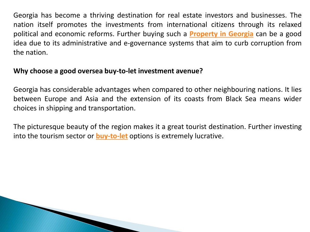 PPT - Why Choose To Invest In The Best Property In Georgia PowerPoint ...