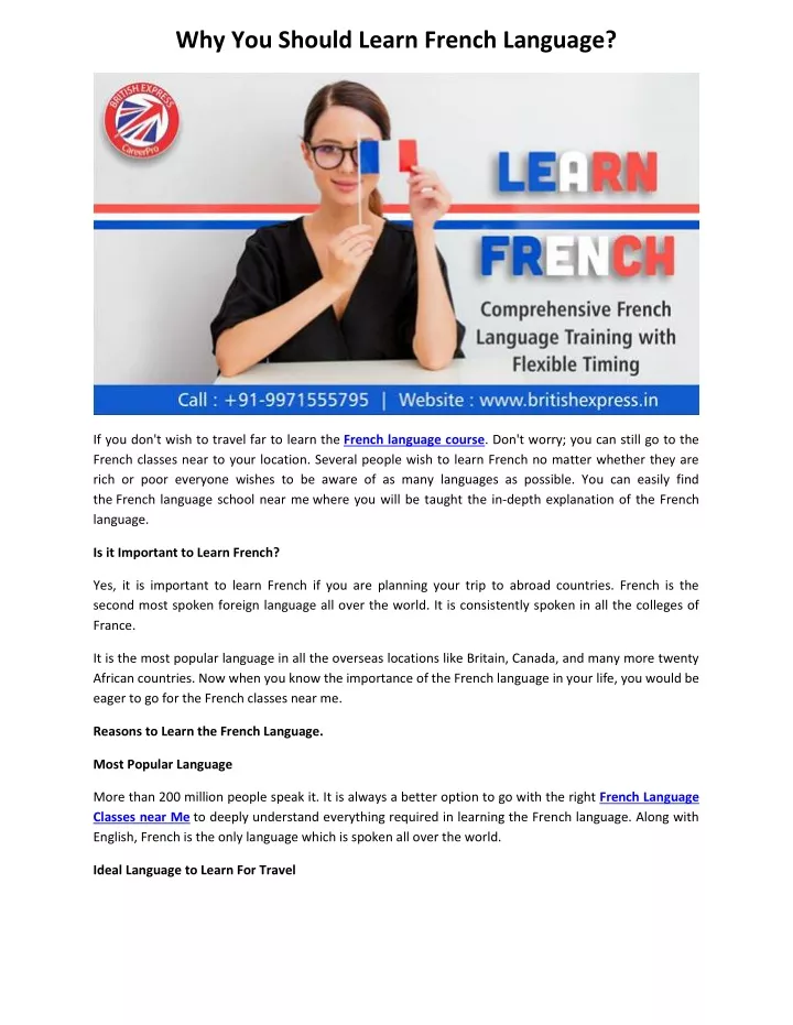 PPT - Why you should learn French language PowerPoint Presentation ...