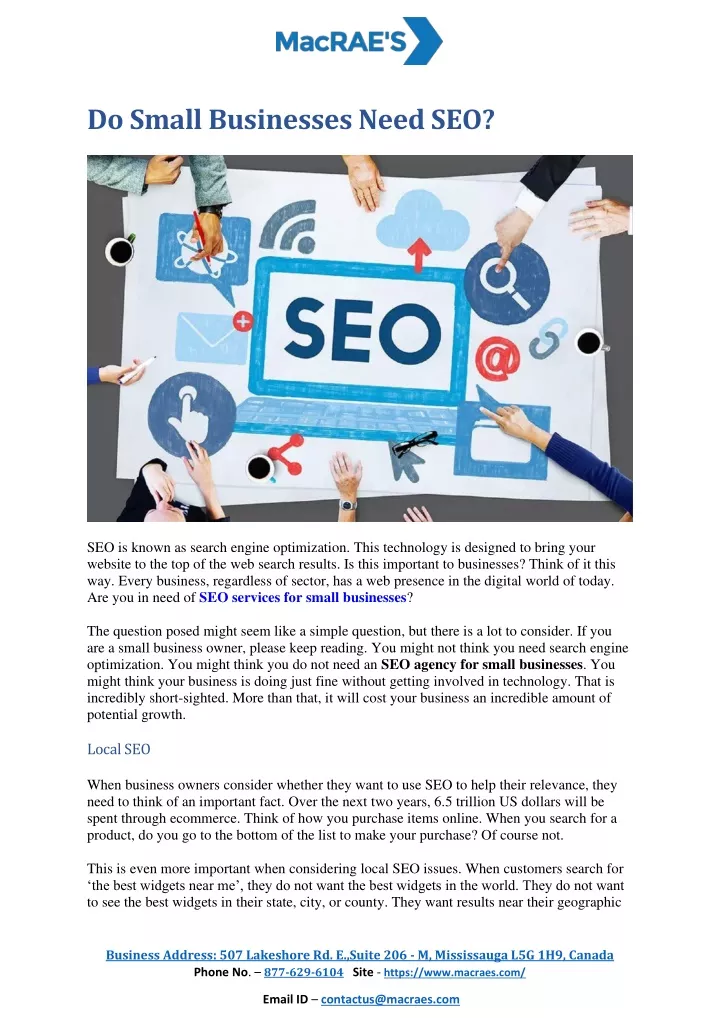 Ppt Do Small Businesses Need Seo Powerpoint Presentation Free