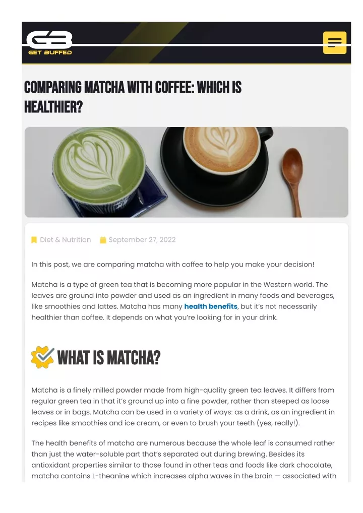 PPT - Matcha vs. Coffee: What are Differences? PowerPoint Presentation ...