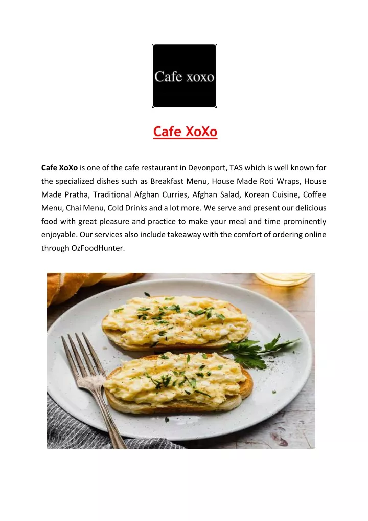 PPT - Get upto 10% off order now - Cafe XoXo Devonport Menu PowerPoint ...