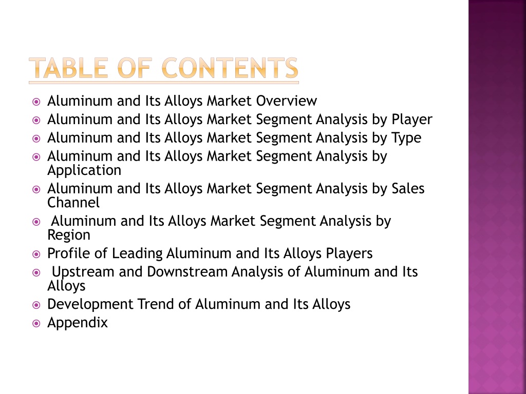 PPT - Latest Report on Global Aluminum and Its Alloys Market by Market ...