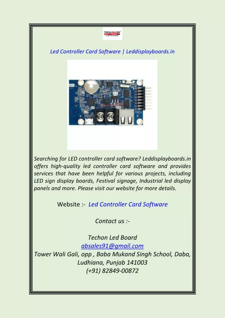 PPT - Led Controller Card Software Leddisplayboards.in PowerPoint ...