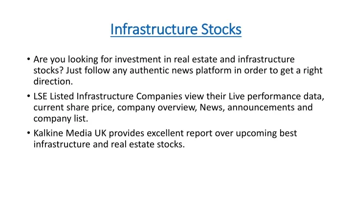 PPT - UK Infrastructure Stocks News PowerPoint Presentation, free ...