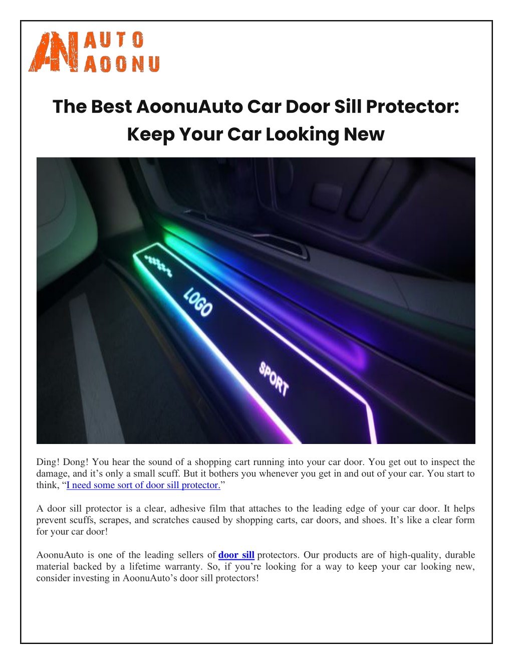 PPT - The Best AoonuAuto Car Door Sill Protector Keep Your Car Looking New PowerPoint ...