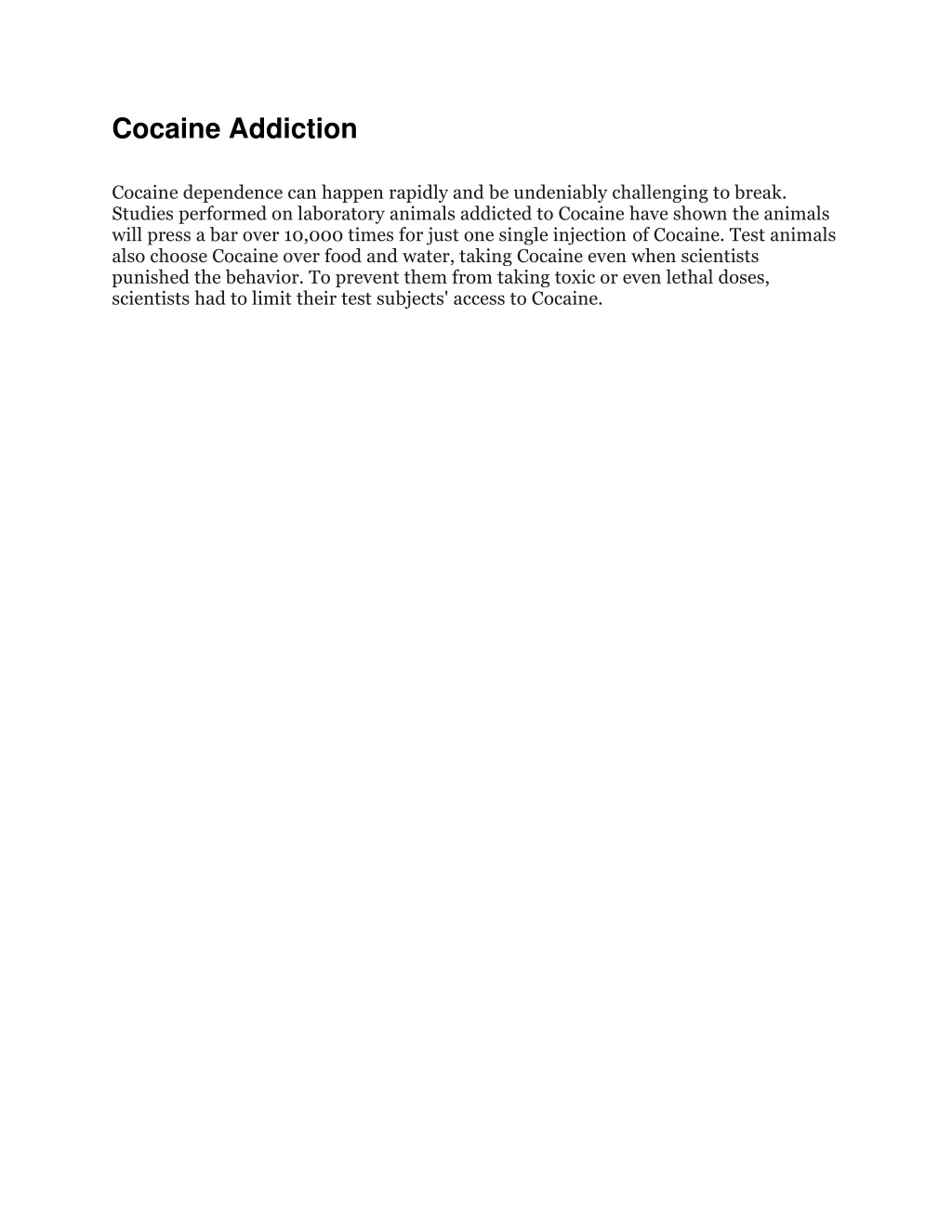PPT - Cocaine and Crack Cocaine addiction and its effects PowerPoint ...