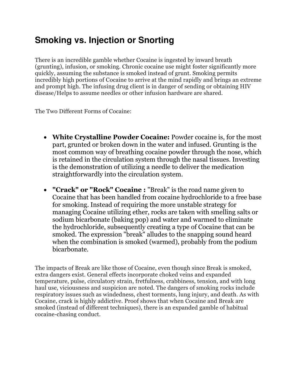 PPT - Cocaine and Crack Cocaine addiction and its effects PowerPoint ...