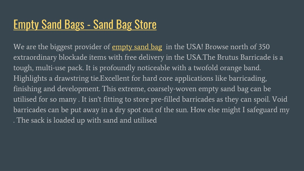 PPT - All Safety Vests _ Empty Sand Bags - Sand Bag Store PowerPoint ...
