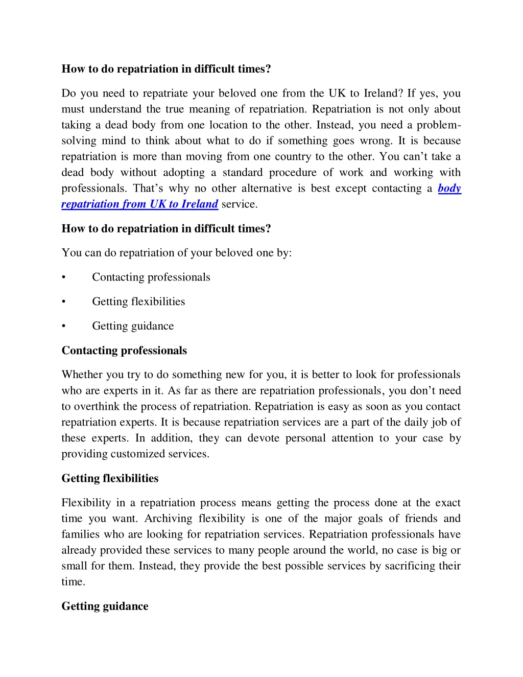 PPT - Importance of Body Repatriation from UK to Ireland PowerPoint ...