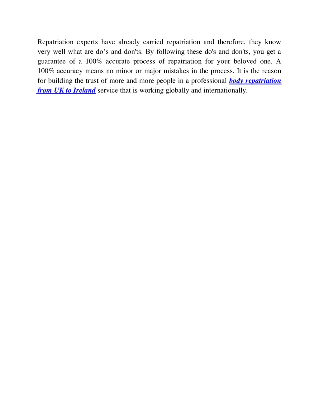 PPT - Importance of Body Repatriation from UK to Ireland PowerPoint ...