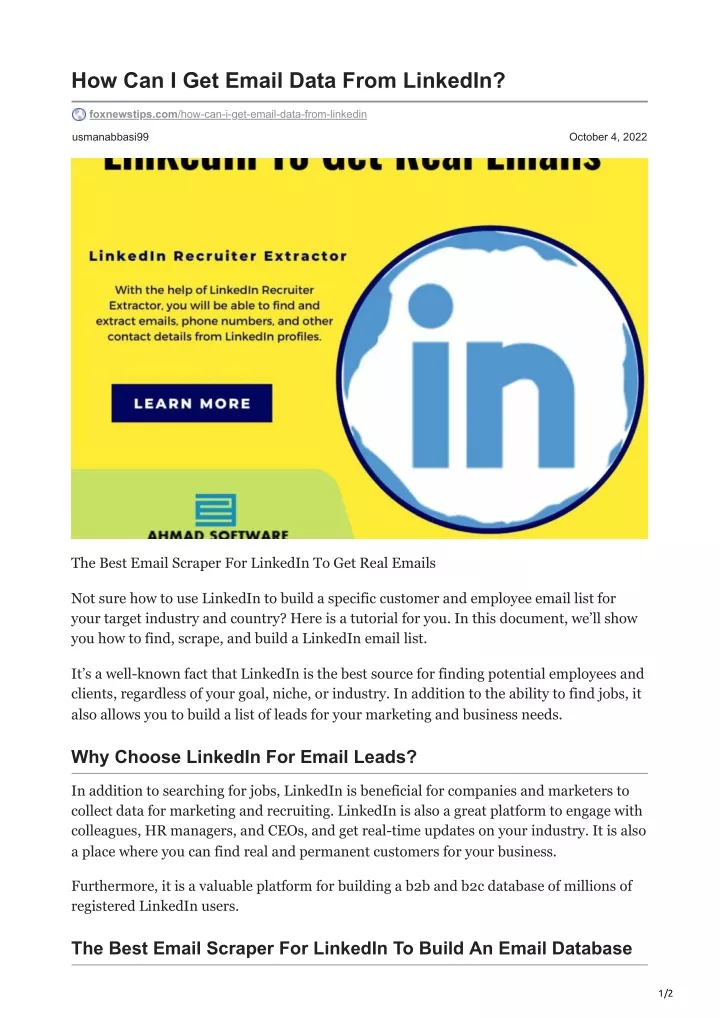 PPT How Can I Get Email Data From LinkedIn PowerPoint Presentation Free Download ID 11654740