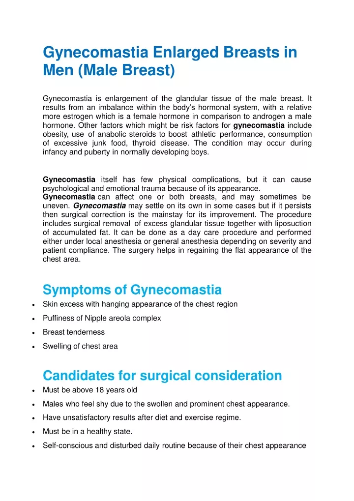 Ppt Gynecomastia Surgery In Delhi Male Gynecomastia Surgery In