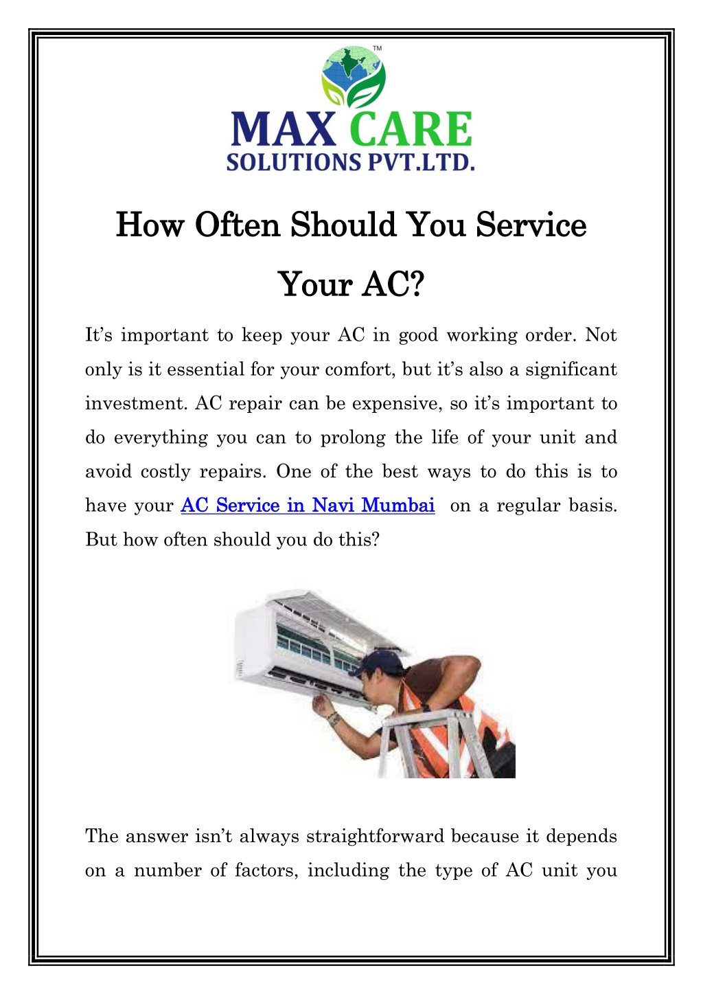 PPT - AC Service in Navi Mumbai Call-086-5555-2444 PowerPoint ...