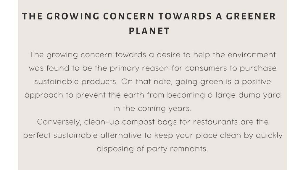 PPT - Eco-Friendly Restaurant Clean-Up Bags to Strive For a Greener ...