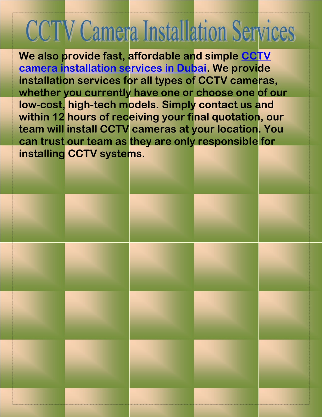 PPT - CCTV Camera Installation Services in Dubai PowerPoint ...