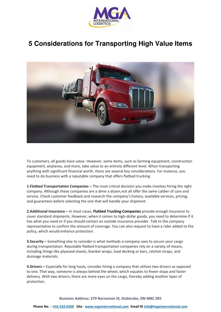 PPT - 5 Considerations for Transporting High Value Items PowerPoint ... PPT - 5 Considerations for Transporting High Value Items PowerPoint ...