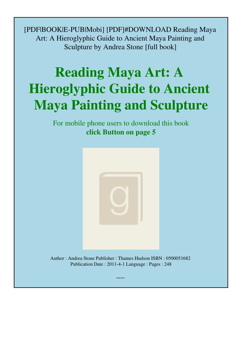 PPT - [PDF]#DOWNLOAD Reading Maya Art A Hieroglyphic Guide to Ancient ...