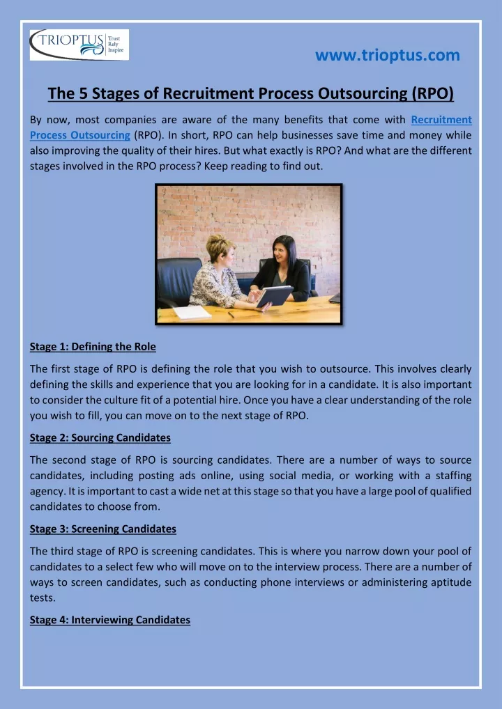 PPT - The 5 Stages of Recruitment Process Outsourcing (RPO) PowerPoint ...