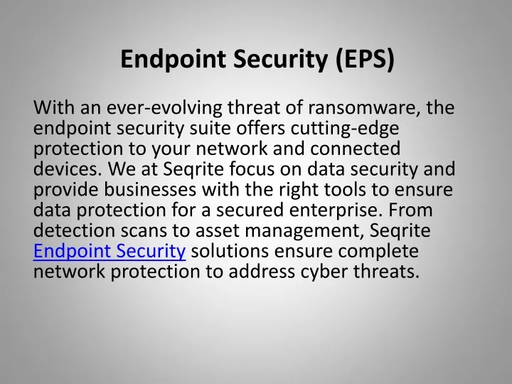 PPT - seqrite-endpoint-security PowerPoint Presentation, free download ...