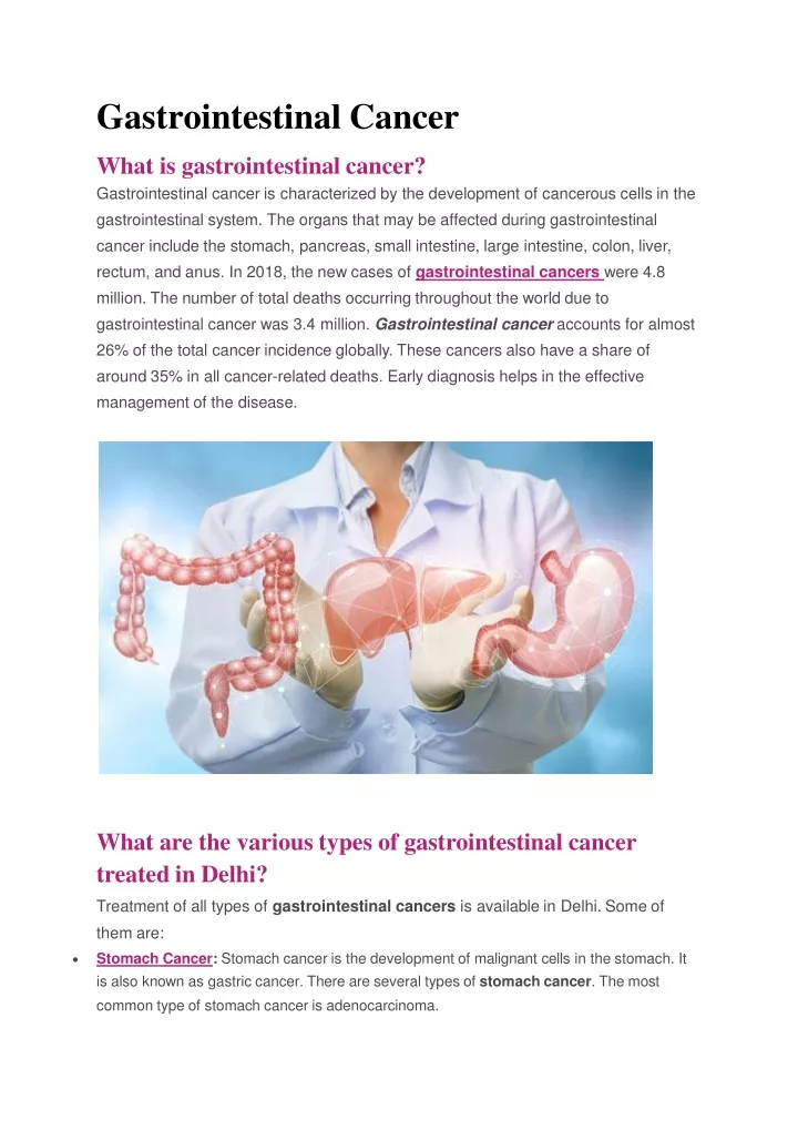 PPT - Gastrointestinal Cancer Surgery in Delhi By The Surgeon Dr ...