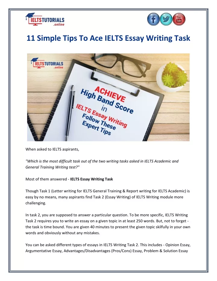 PPT - 11 Simple Tips to Ace IELTS Essay Writing Task PowerPoint ...