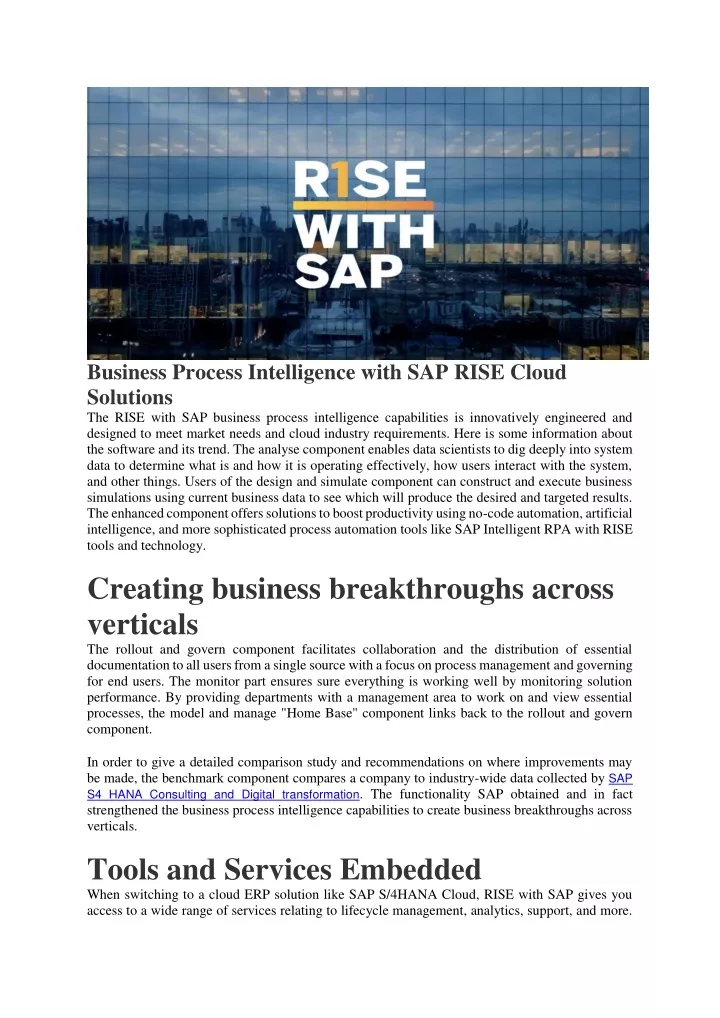 PPT - Business Process Intelligence with SAP RISE Cloud Solutions ...