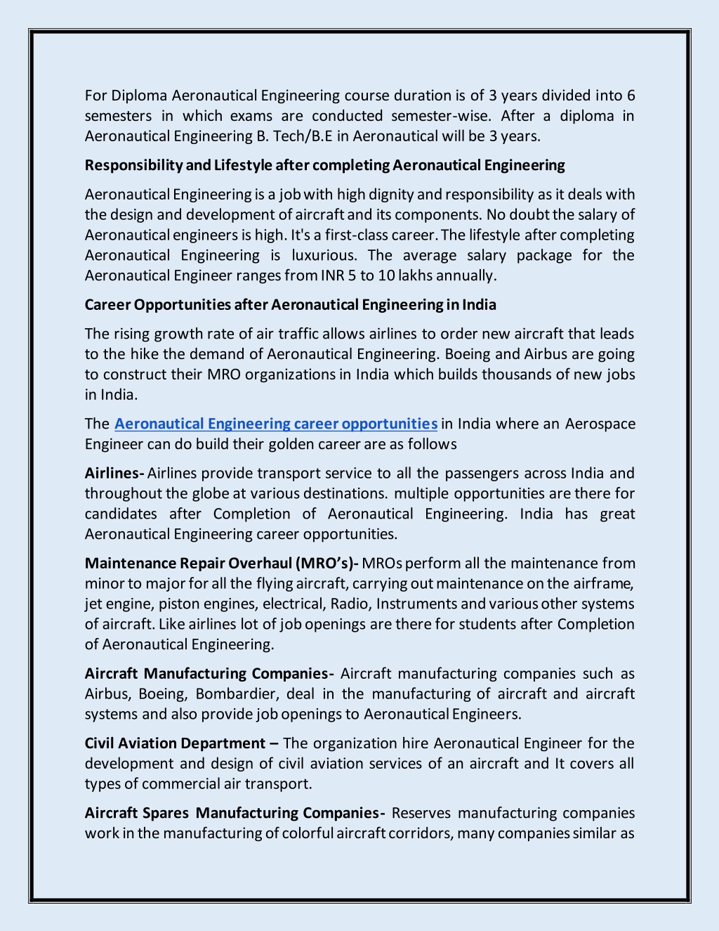 PPT - Career Opportunities in the Fastest Growing Aeronautical ...