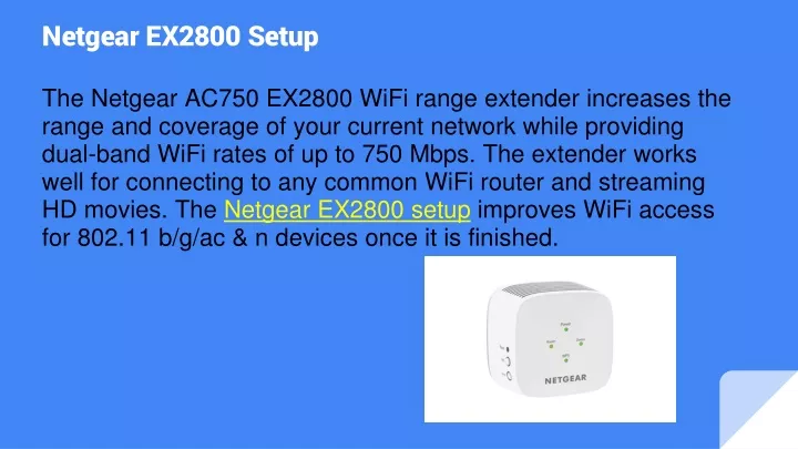 PPT - Netgear EX2800 Setup PowerPoint Presentation, free download - ID ...