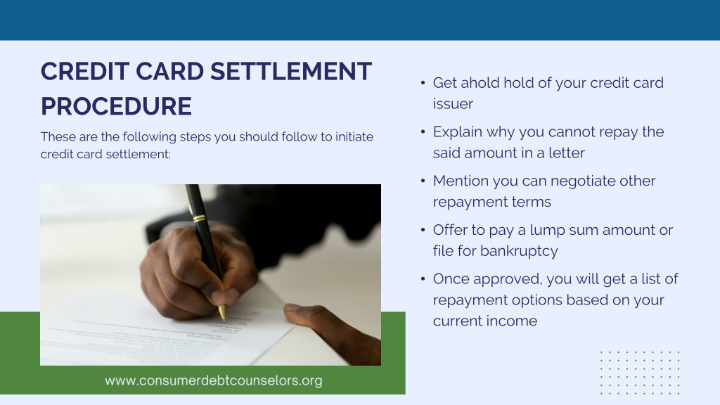 PPT - WHEN CAN CREDIT CARD SETTLEMENT COME IN HANDY? PowerPoint Presentation - ID:11661520
