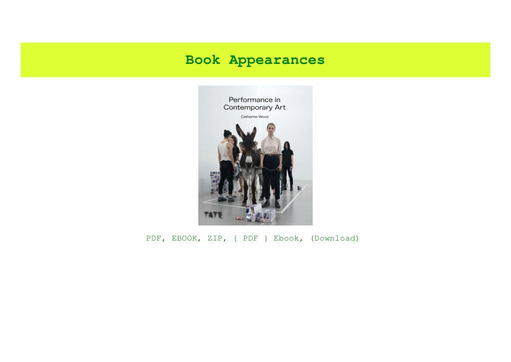 PPT - (READ)^ Performance in Contemporary Art FREE EBOOK PowerPoint ...