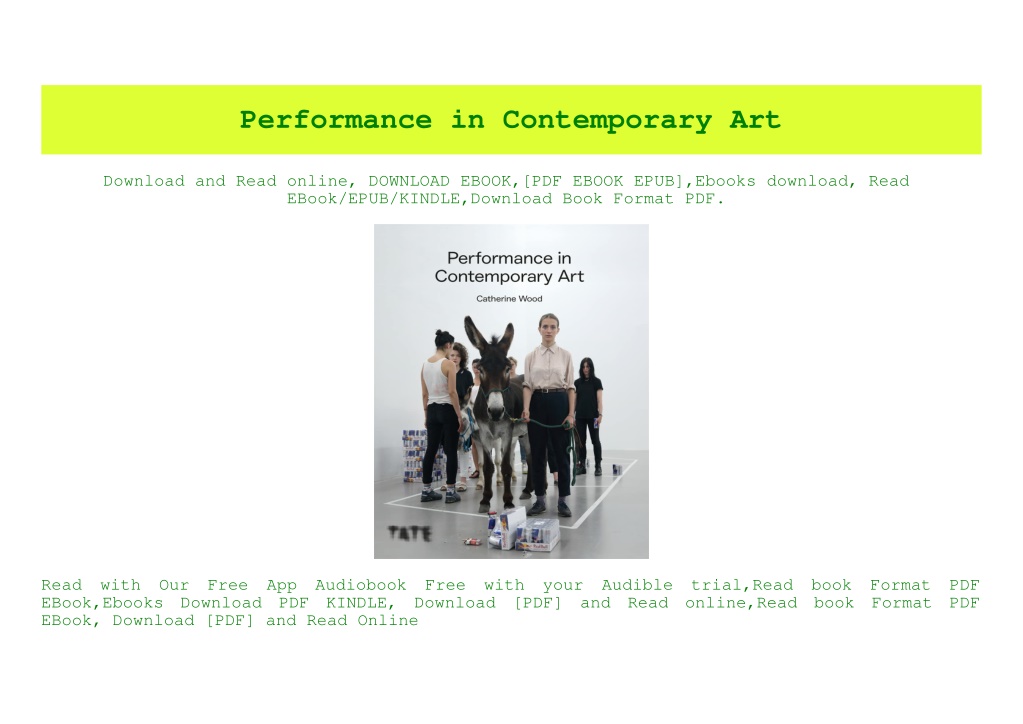 PPT - (READ)^ Performance in Contemporary Art FREE EBOOK PowerPoint ...