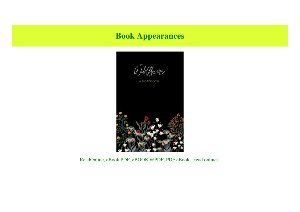 PPT - [DOWNLOAD IN @PDF] Wildflowers in black a notebook 'Full_Pages ...