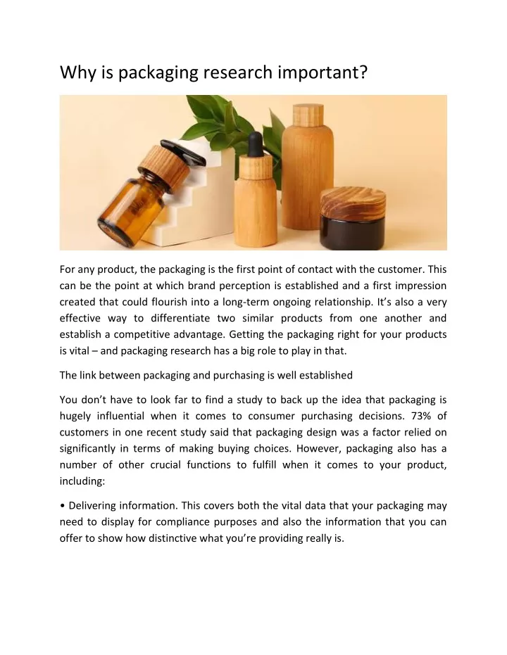 PPT - Why is packaging research important - Launchpad Research ...