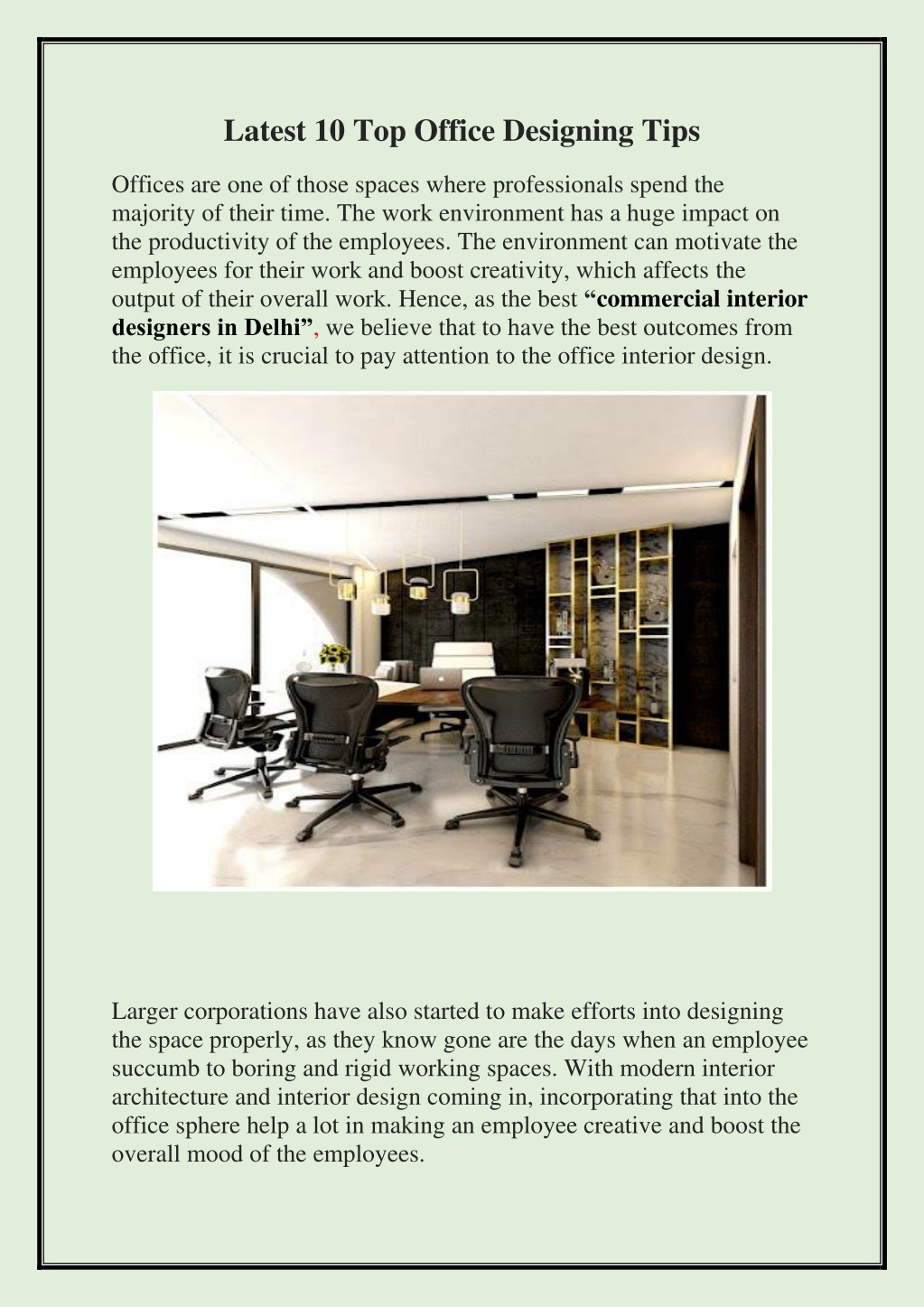 PPT - Latest 10 Top Office Designing Tips PowerPoint Presentation, free ...