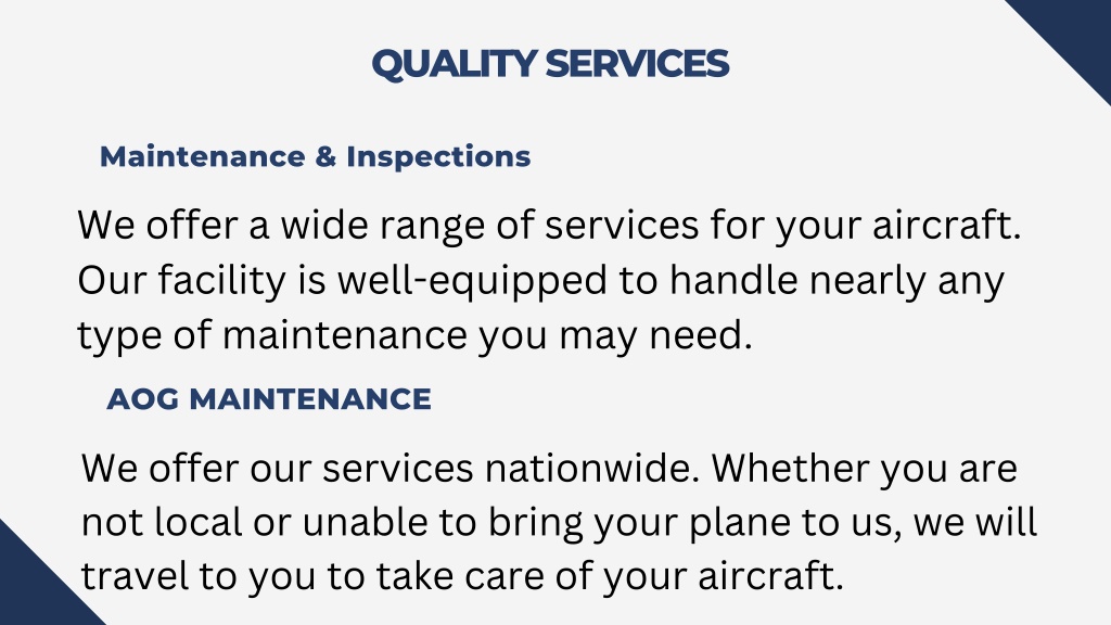 PPT - Best Aircraft Maintenance Company in Arizona PowerPoint ...