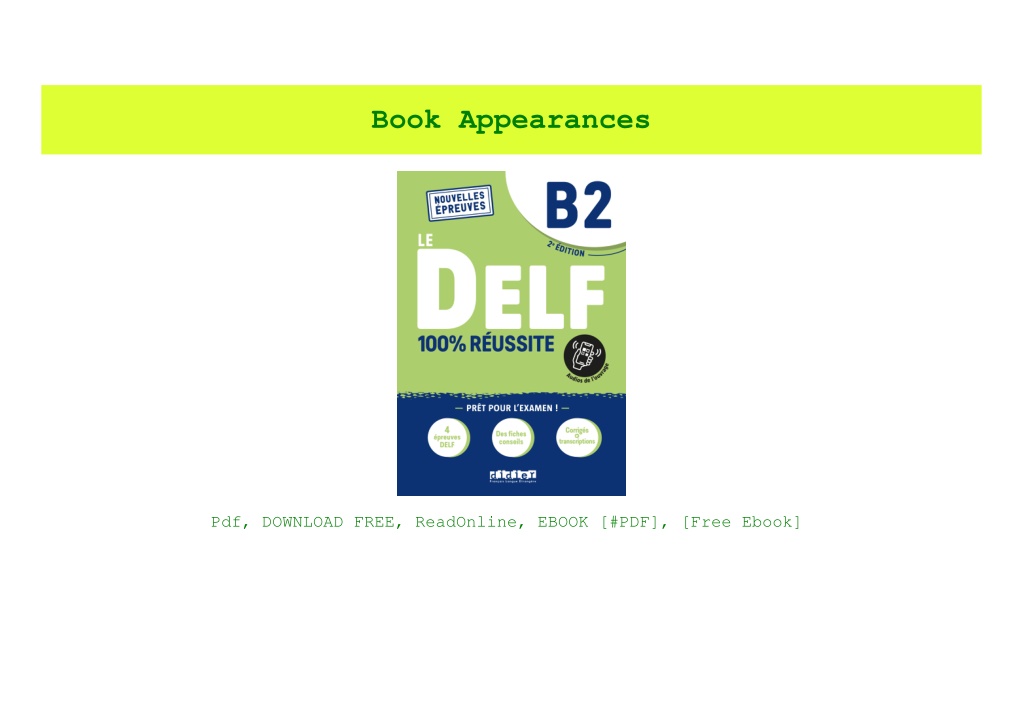 PPT - (P.D.F. FILE) DELF B2 100% rÃƒÂ©ussite - 2022 - Livre didierfle ...