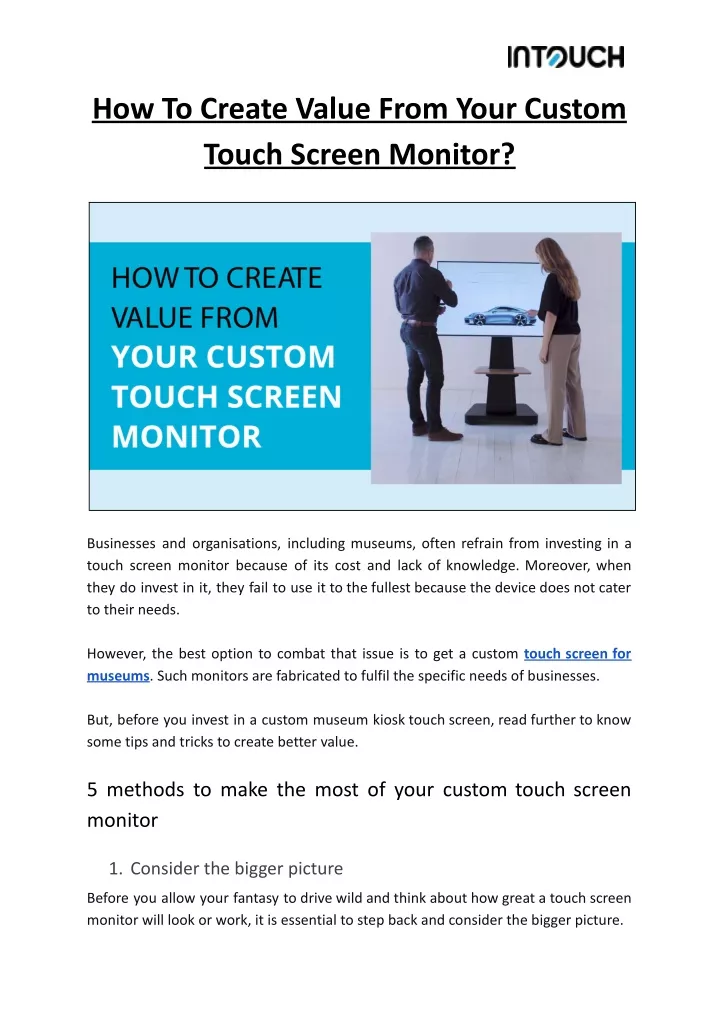 PPT - How To Create Value From Your Custom Touch Screen Monitor PowerPoint Presentation - ID ...