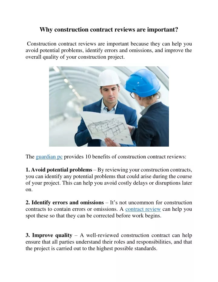 PPT - Why Construction Contract Reviews are Important? PowerPoint ...