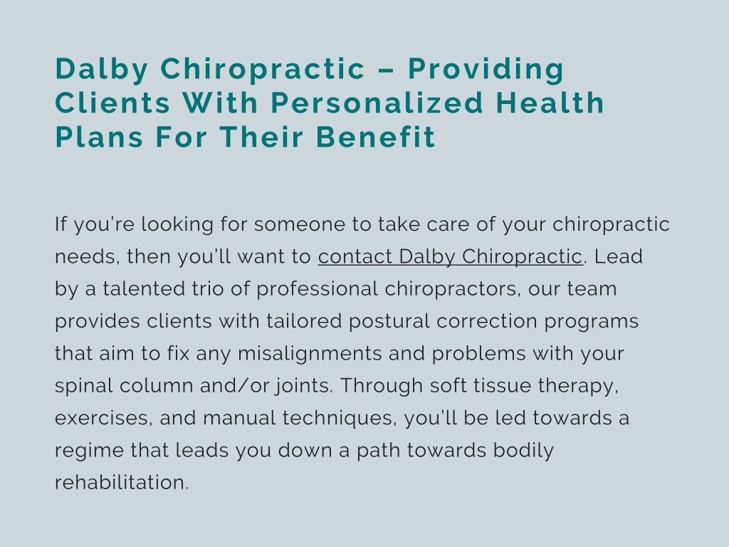 PPT - Dalby Chiropractic: Your Friend In Health And Wellness PowerPoint ...
