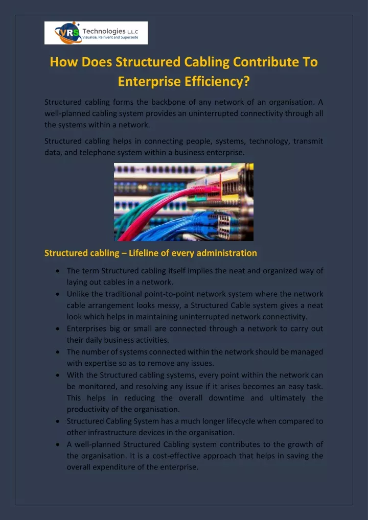 PPT - How Does Structured Cabling Contribute To Enterprise Efficiency ...