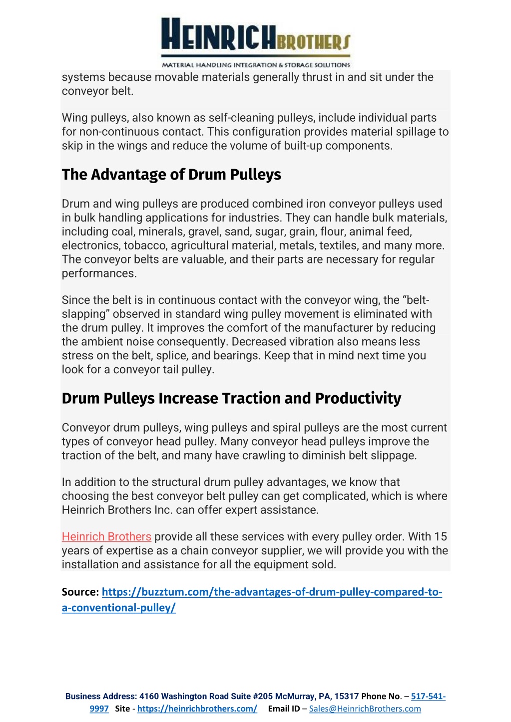 PPT - The Advantages of Drum Pulley Compared to A Conventional Pulley ...