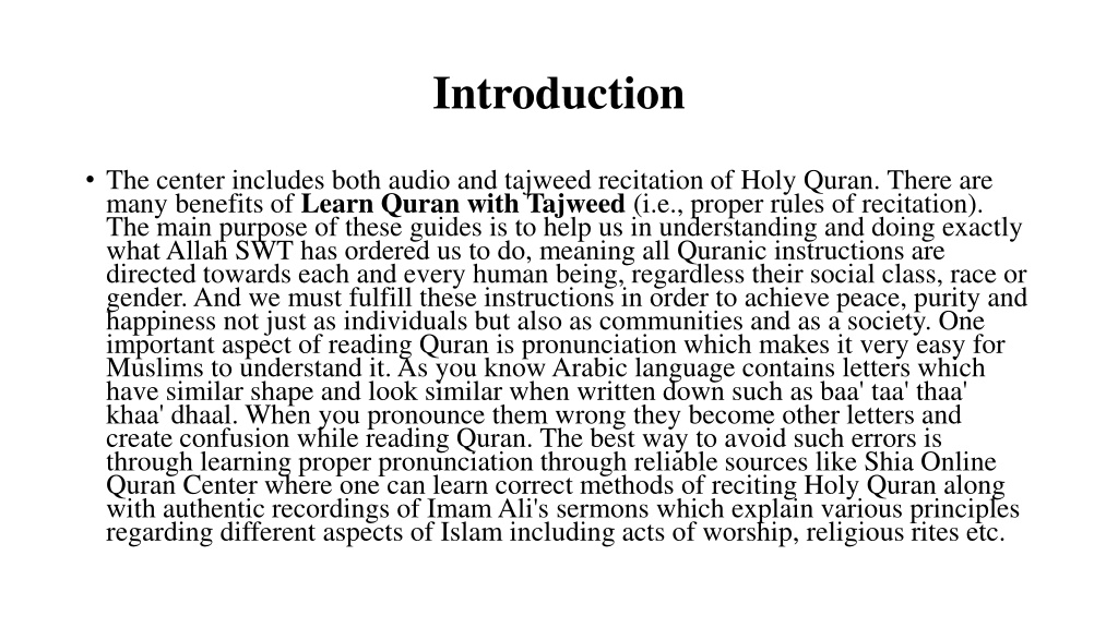 PPT - The Shia Online Quran Center PowerPoint Presentation, free ...